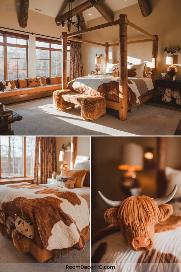 7 Whimsical Highland Cow Decor Ideas For Quirky Master Bedrooms